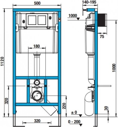 Jika WC SYSTEM podomietkový modul pre závesné WC s oceľovým rámom ...